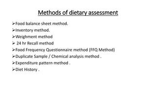 Dietary assessment | PPTX