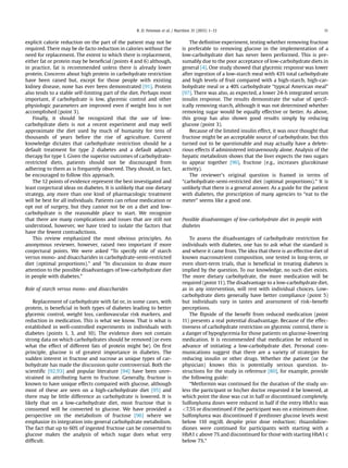 Dietary Carbohydrate Restriction as the First Approach in Diabetes ...