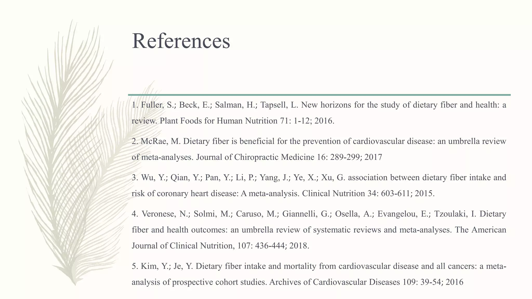 Dietary fiber and cardiovascular diseases | PPTX
