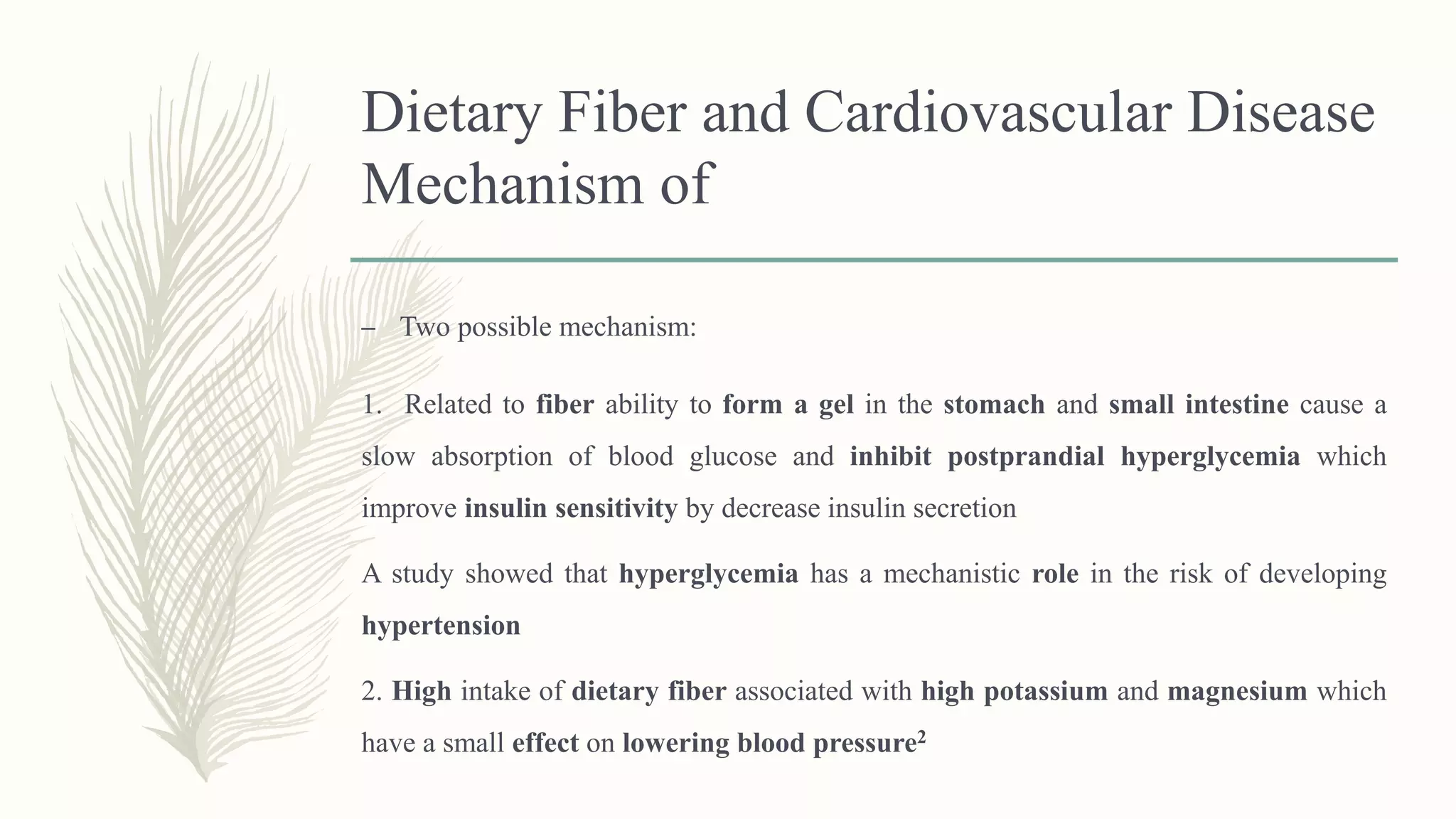Dietary fiber and cardiovascular diseases | PPTX