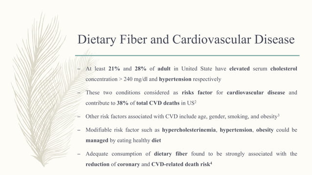 Dietary fiber and cardiovascular diseases | PPTX | Heart and ...