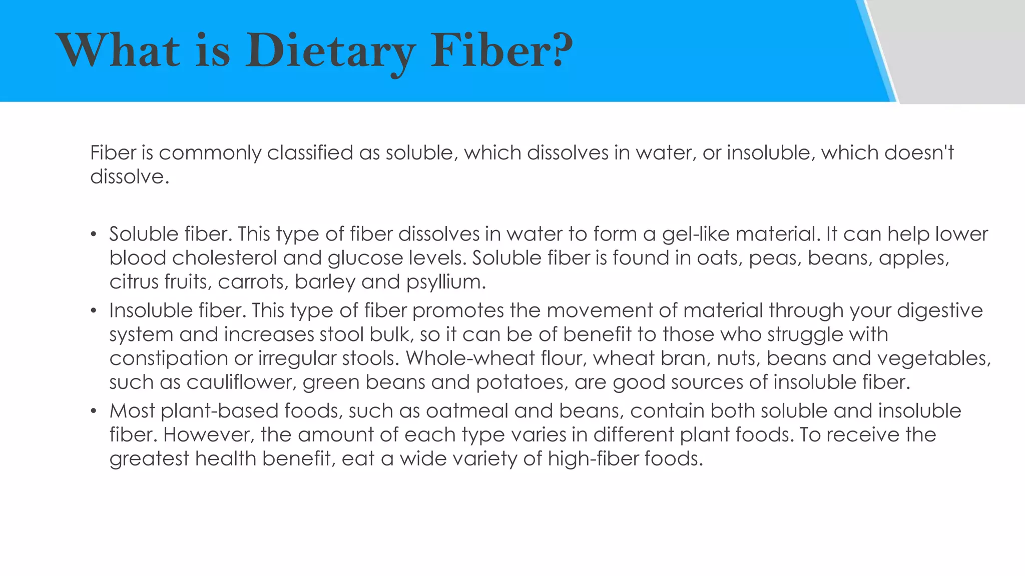 Dietary Fiber: Essential for a healthy diet | PDF