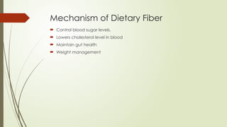 Nutraceuticals ,Dietary Fibers and its mechanism.pptx