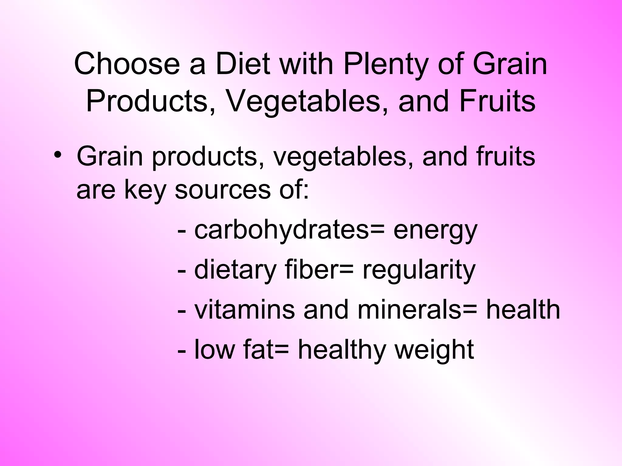 Dietary guidelines for americans (vocational) | PPT
