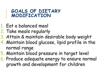 Dietary management in DM | PPT