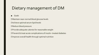 Dietary management of diabetes | PPTX