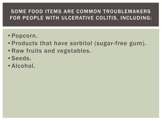 Dietary management of gastrointestinal diseases (ulcerative colitis) | PPTX