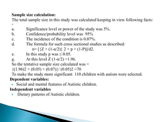 Dietary paterrns of autistic chidren - Copy.pptx