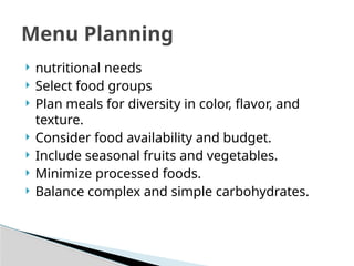 Dietary planning of fruits and vegetables.pptx