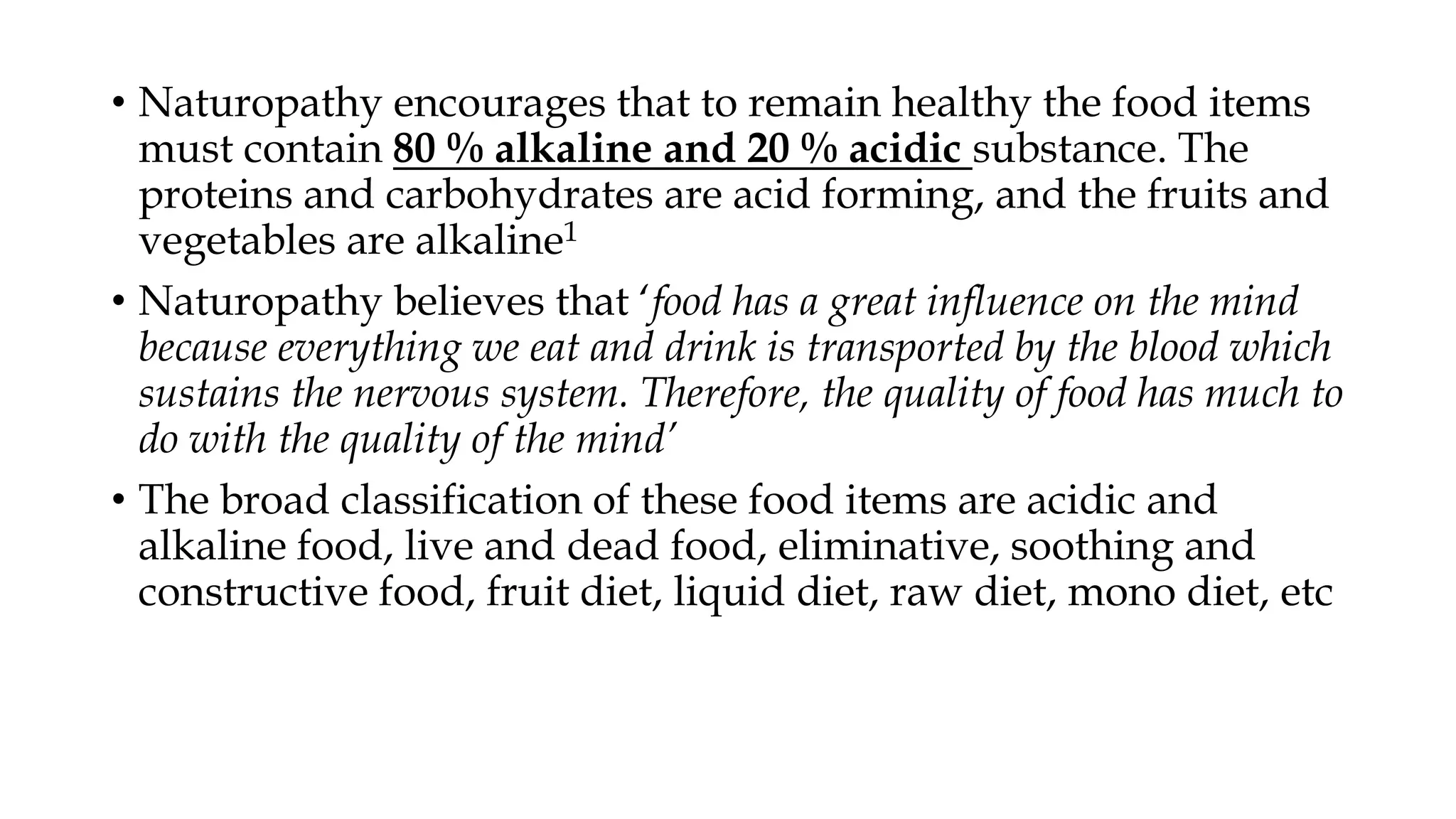 Dietary principles of naturopathy | PPTX