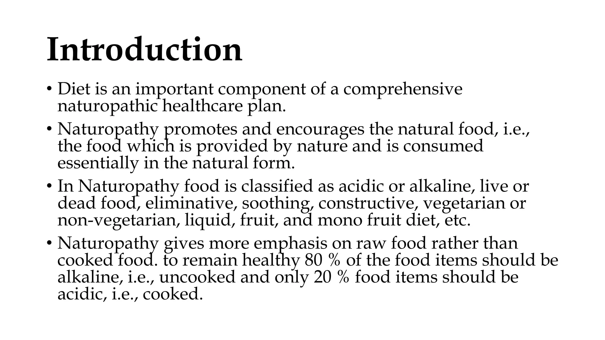Dietary principles of naturopathy | PPTX