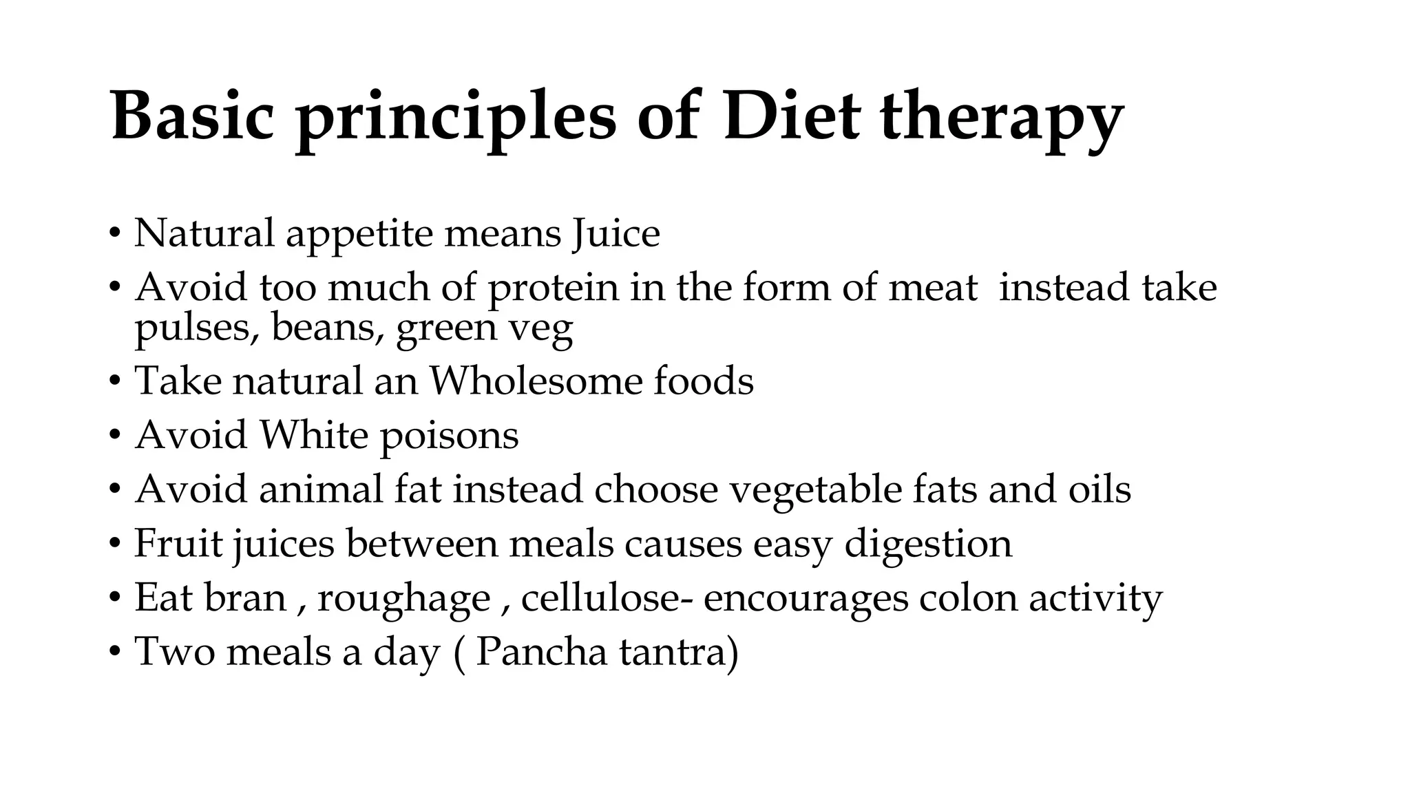 Dietary principles of naturopathy | PPTX
