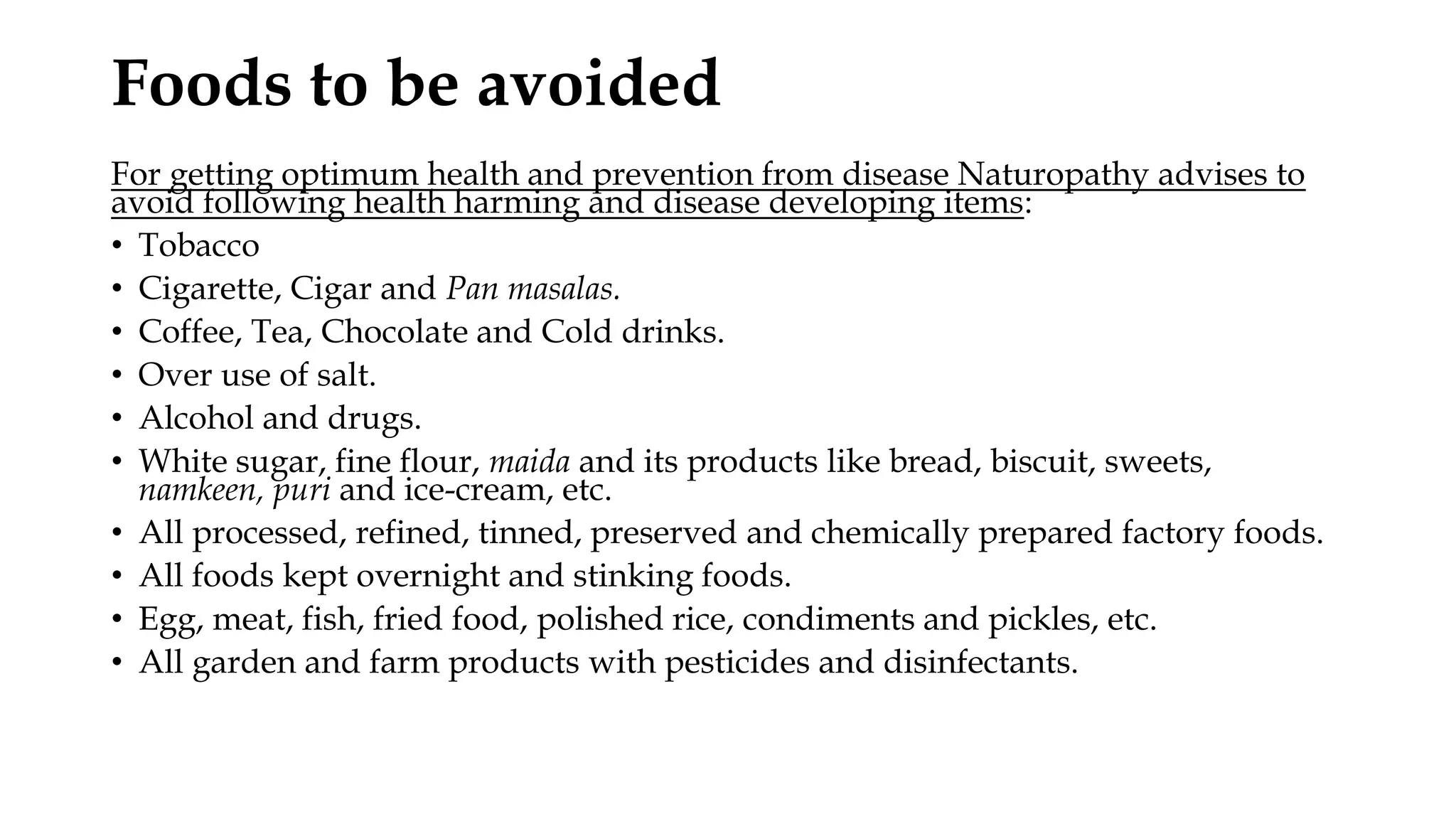 Dietary principles of naturopathy | PPTX