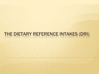 Dietary Referance Intake DRI Lec 4th sem.pptx
