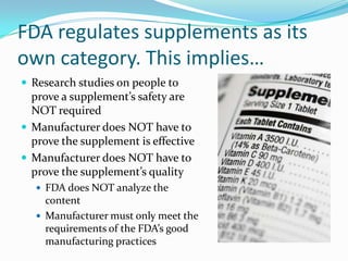 Dietary supplements | PPTX