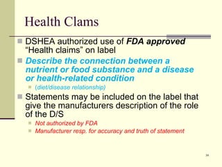 Dietary Supplements Efficacy, Safety and Regulations | PPT
