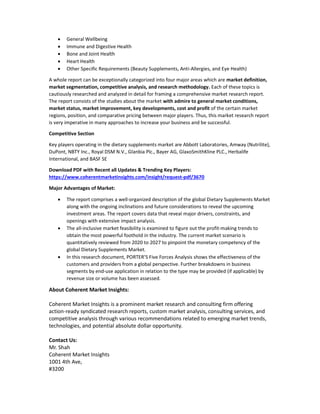Dietary supplements market | PDF | Business | Business and Finance