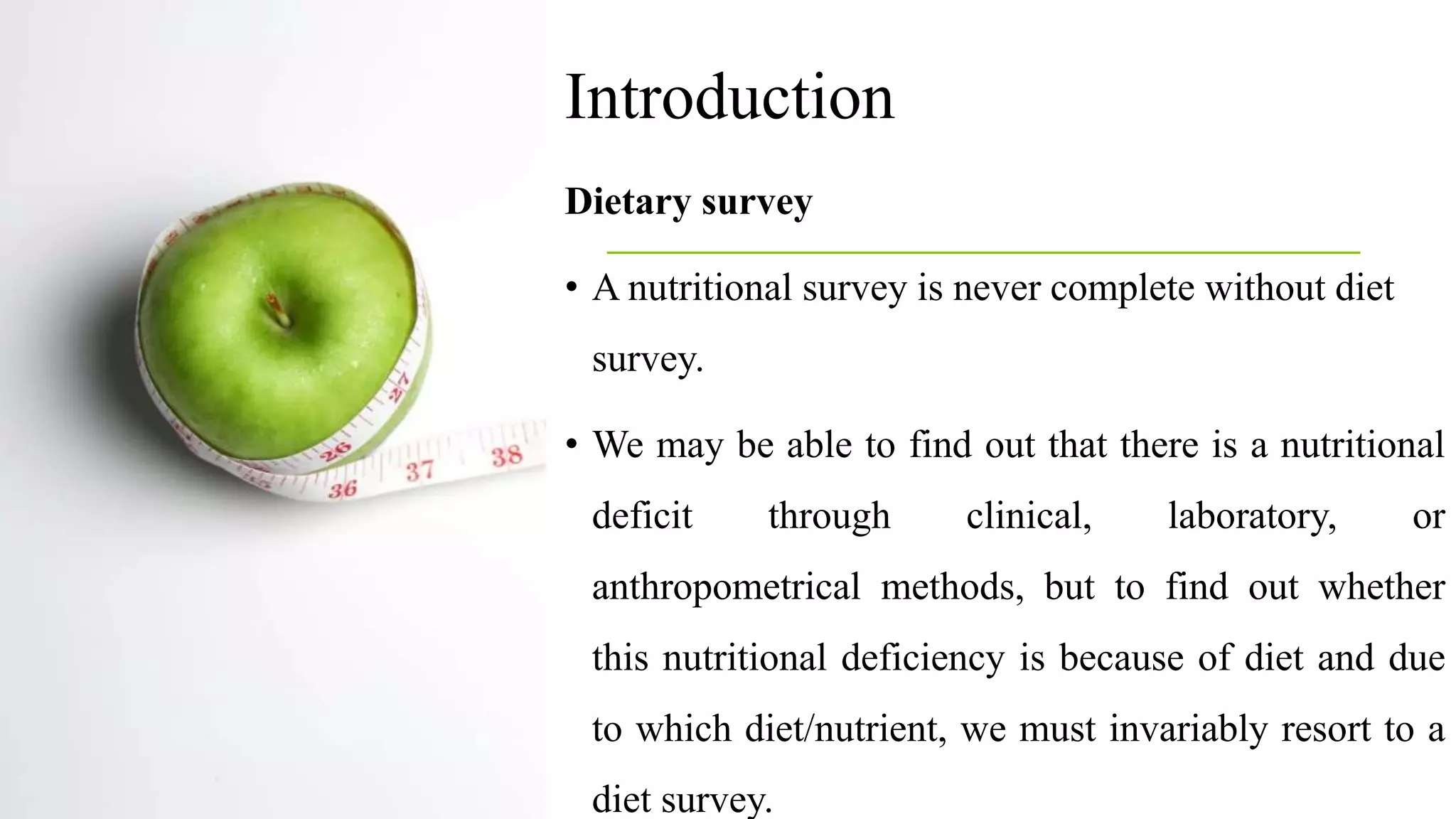 Dietary survey | PPTX