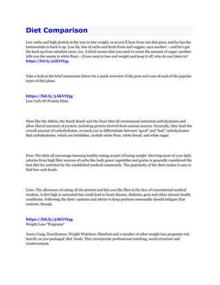 Diet Comparison | PDF