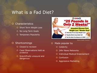 Diet faddism | PPTX
