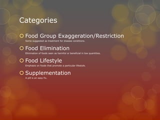 Diet faddism | PPTX