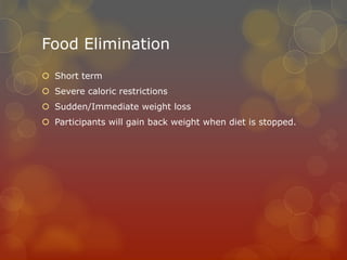Diet faddism | PPTX