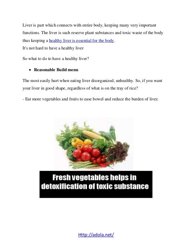 Diet Guide For Healthy Liver