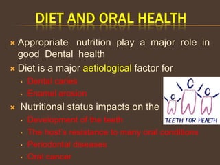 Diet, health oral health | PPTX