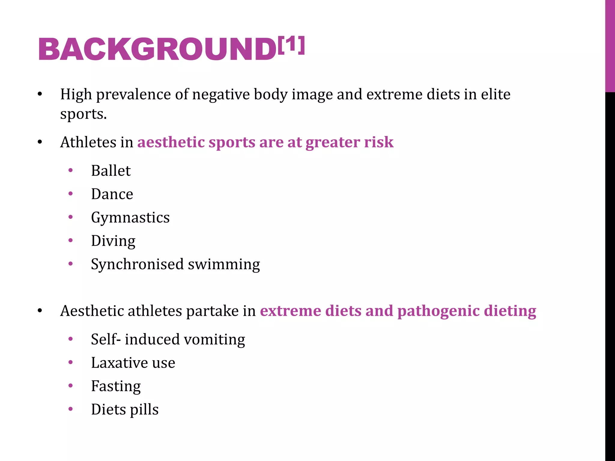 Dieting and body image in aesthetic based sports presentation | PPTX