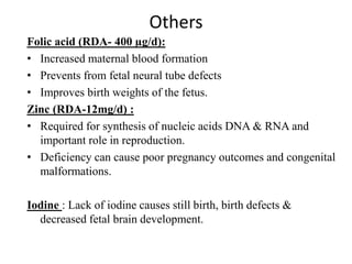 Diet in pregnancy and lactation | PPTX