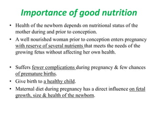 Diet in pregnancy and lactation | PPTX