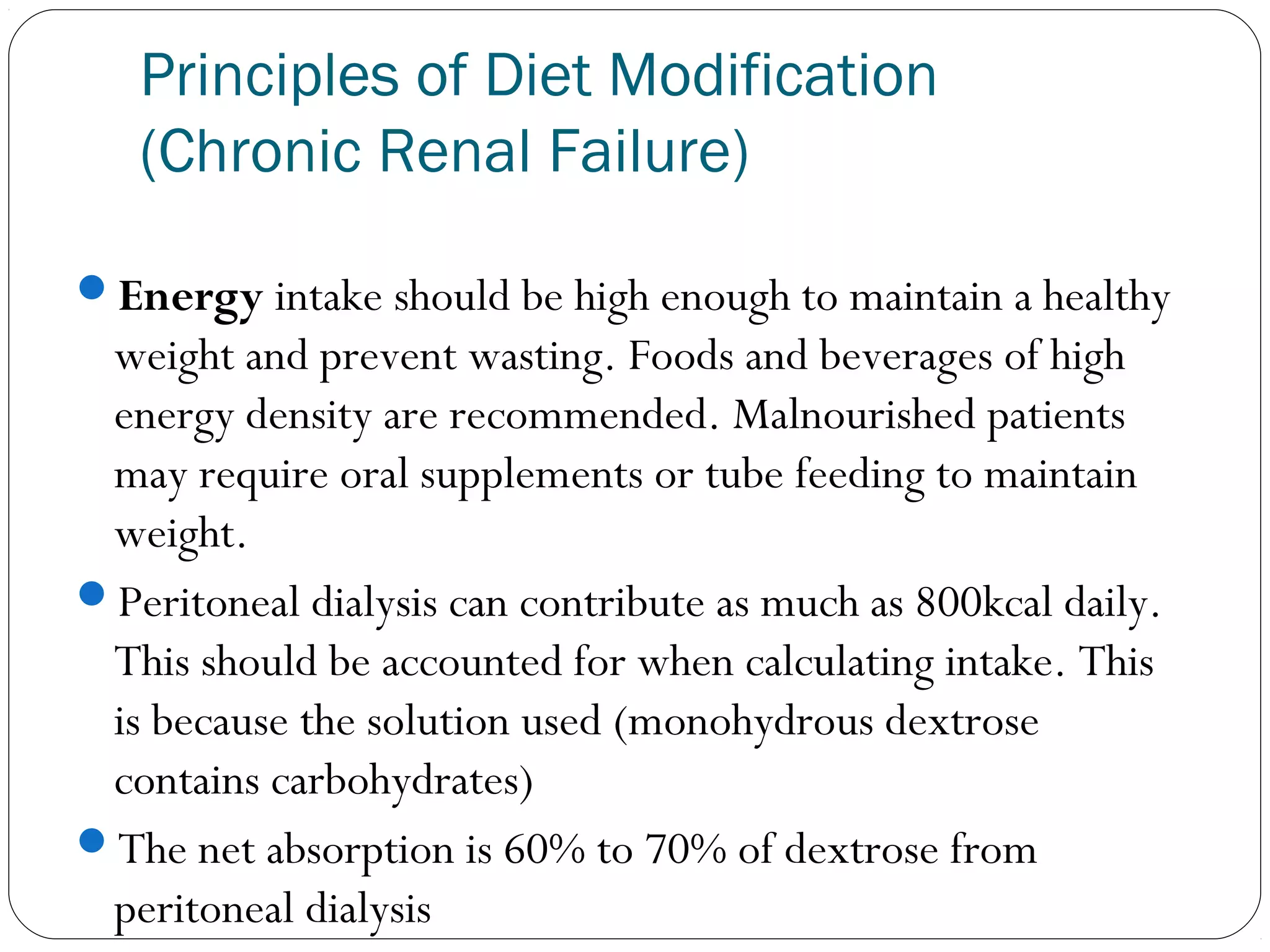 Diet in renal diseases | PPT