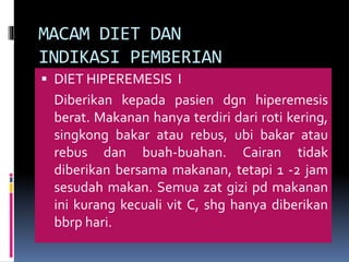 Diet komplikasi pada kehamilan (hiperemesis) | PPT