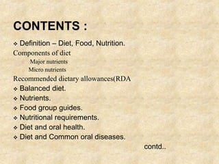 Diet and nutrition | PPTX