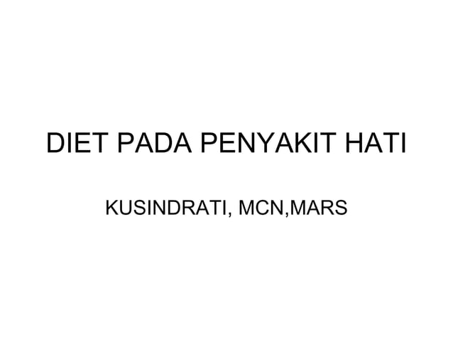 Diet pada penyakit hati | PPT