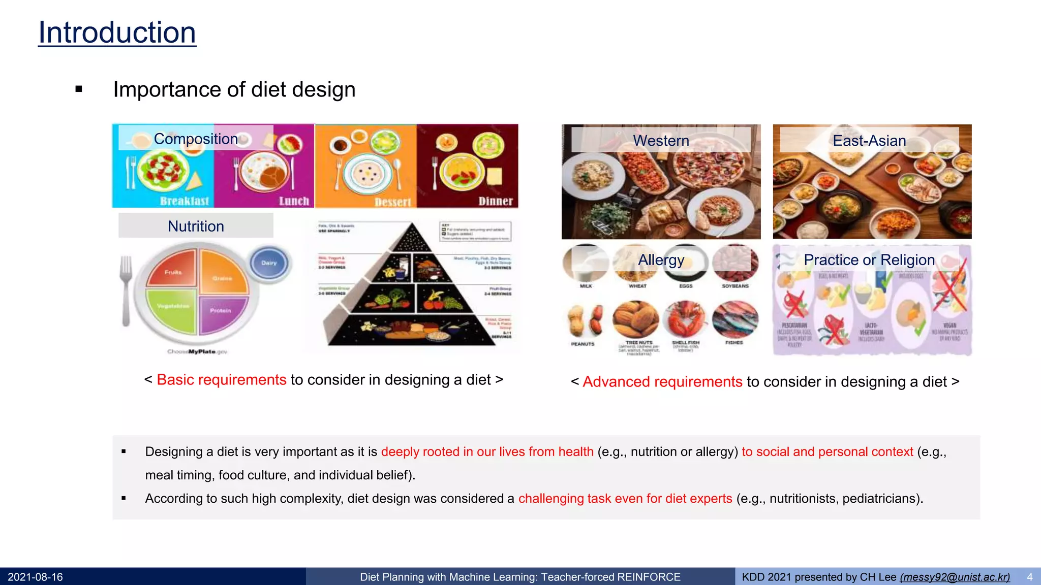 Diet planning with machine learning (changhun lee) 현장발표용 | PPTX