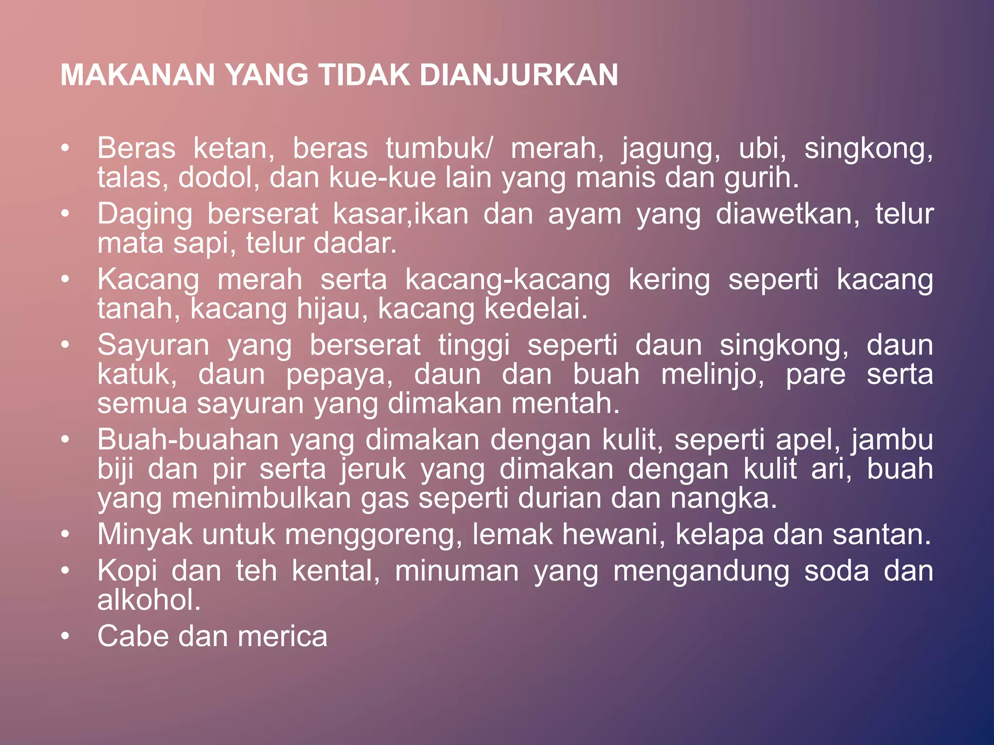 Diet rendah sisa dan diet tinggi serat | PPTX