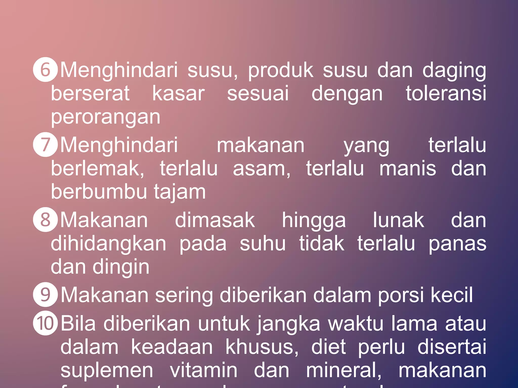 Diet rendah sisa dan diet tinggi serat | PPTX