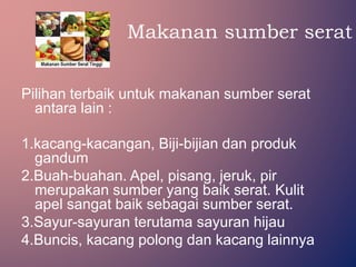 Diet rendah sisa dan diet tinggi serat | PPTX