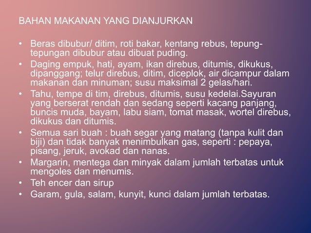 Diet rendah sisa dan diet tinggi serat | PPTX