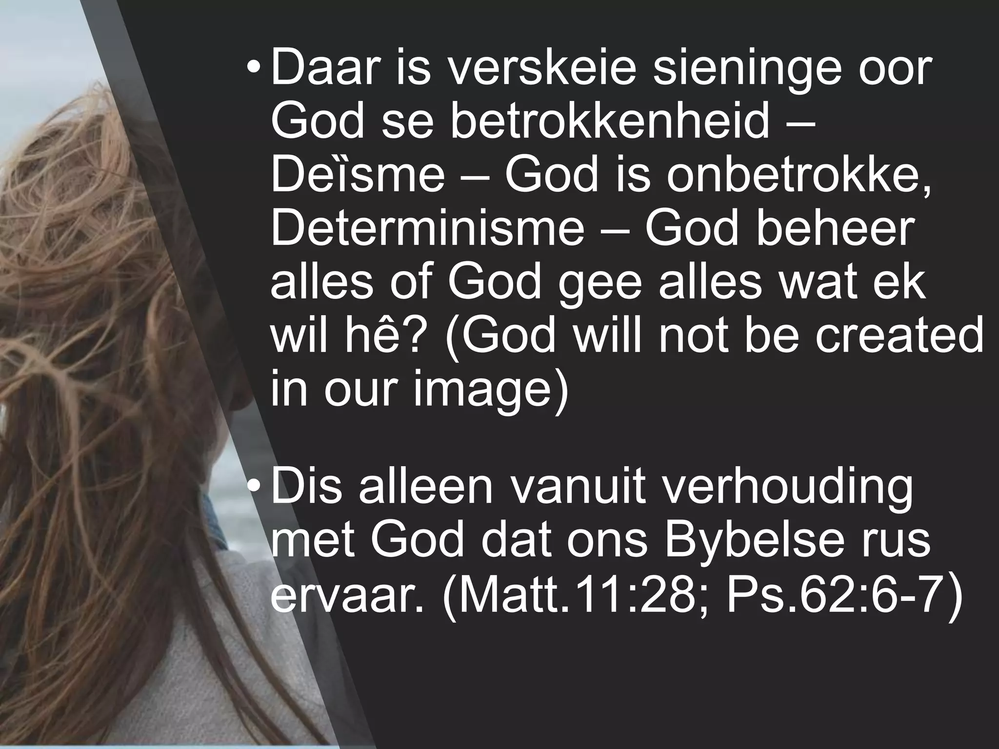 Tema: Die uitdaging om te rus in god se voorsiening. | PPTX