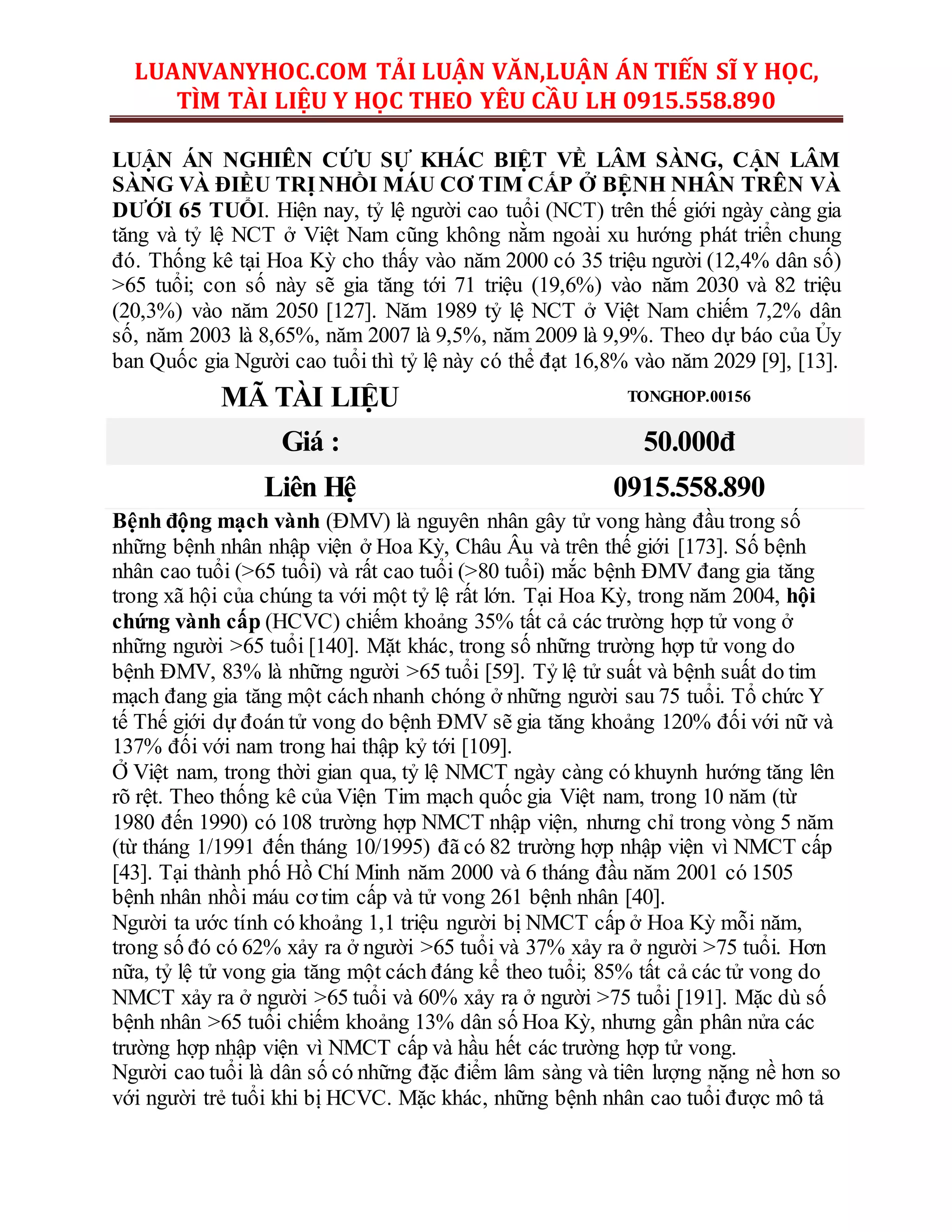 Dieu tri nhoi mau co tim cap o benh nhan tren va duoi 65 tuoi | PDF