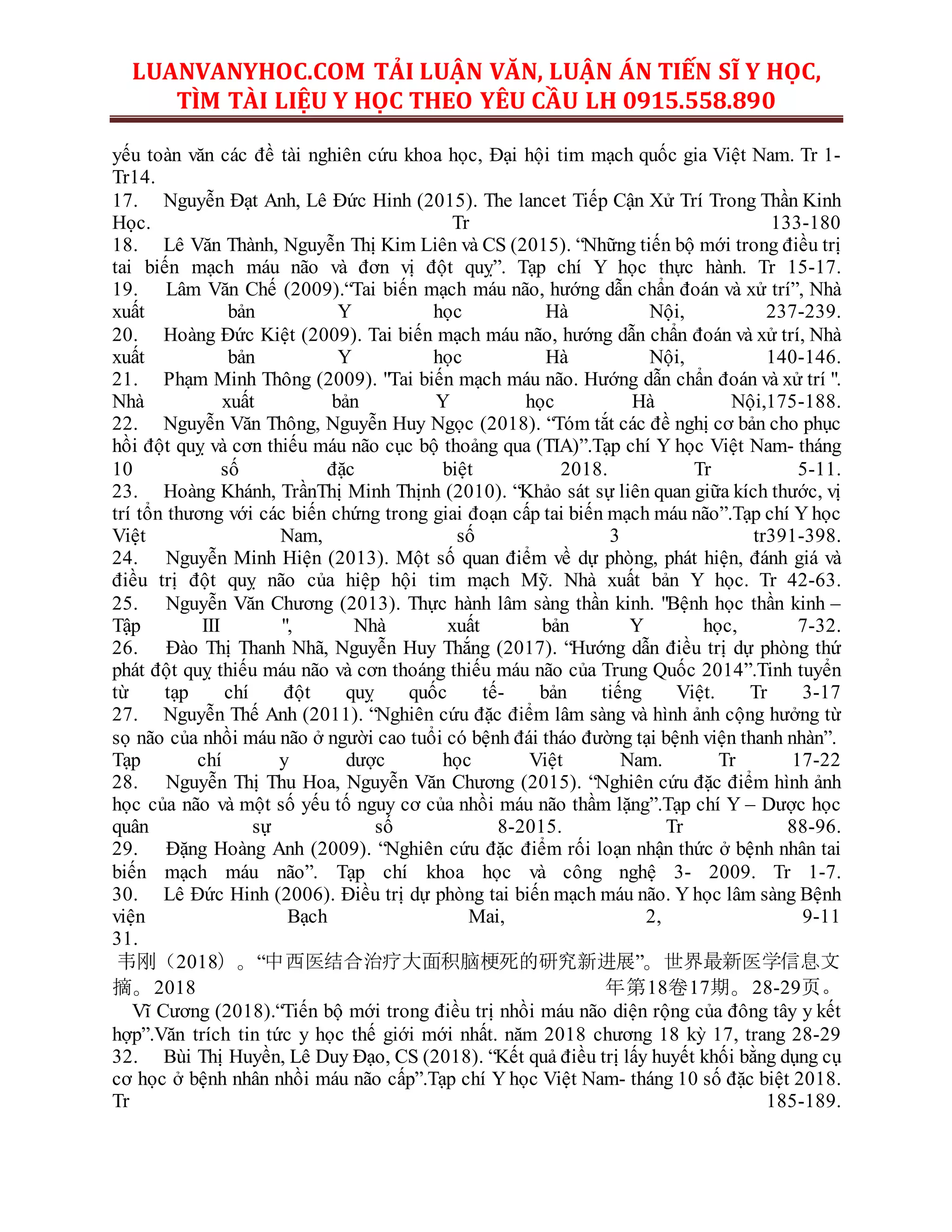 Dieu tri nhoi mau nao giai doan cap tren thuc nghiem va lam sang cua che pham trung phong hoan ...