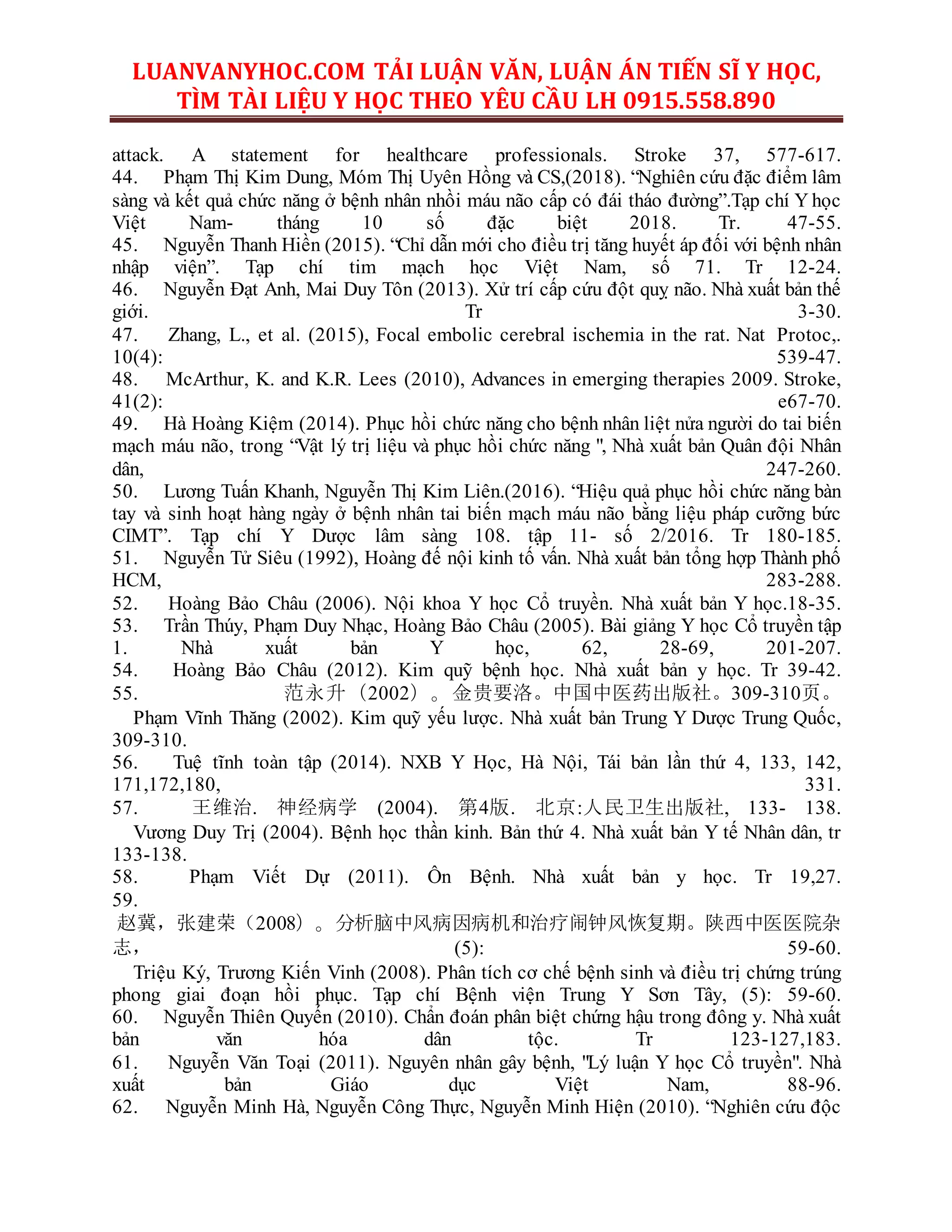 Dieu tri nhoi mau nao giai doan cap tren thuc nghiem va lam sang cua che pham trung phong hoan ...