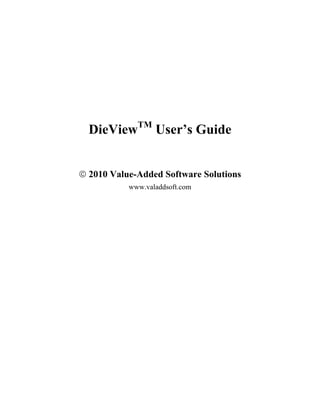 Die View Users Guide | PDF