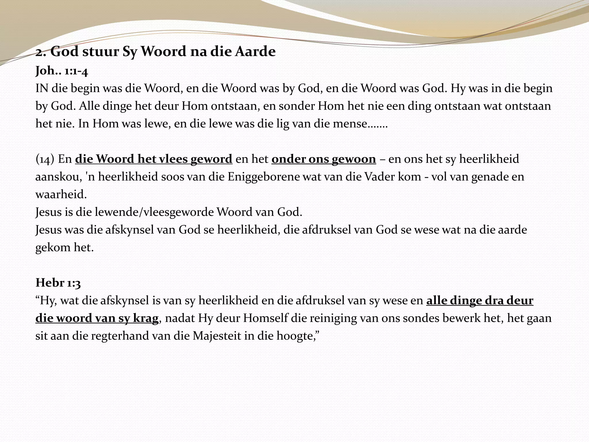 Die woord van god neem elke christen na volmaaktheid | PPTX