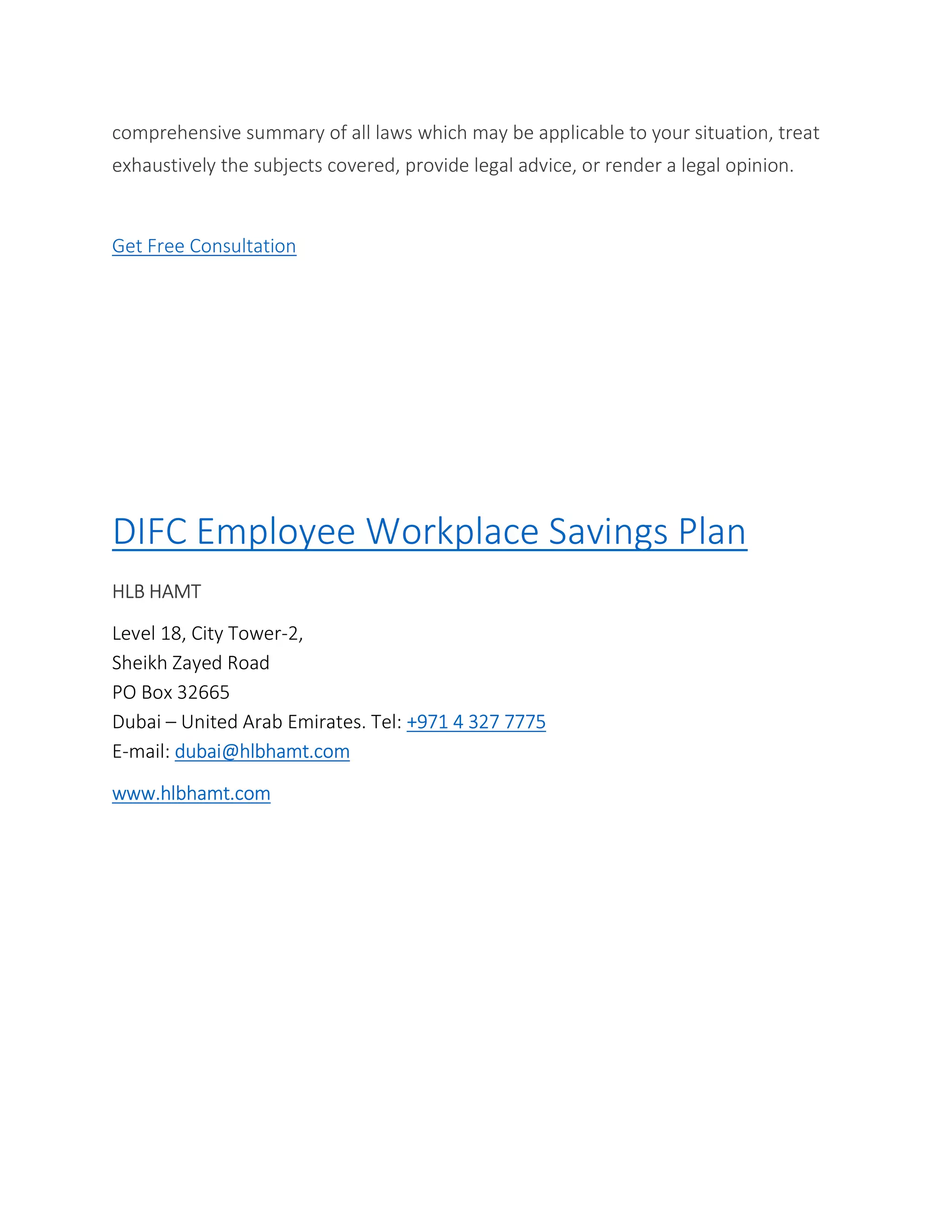 DIFC Employee Workplace Savings Plan.pdf | Government Support and ...