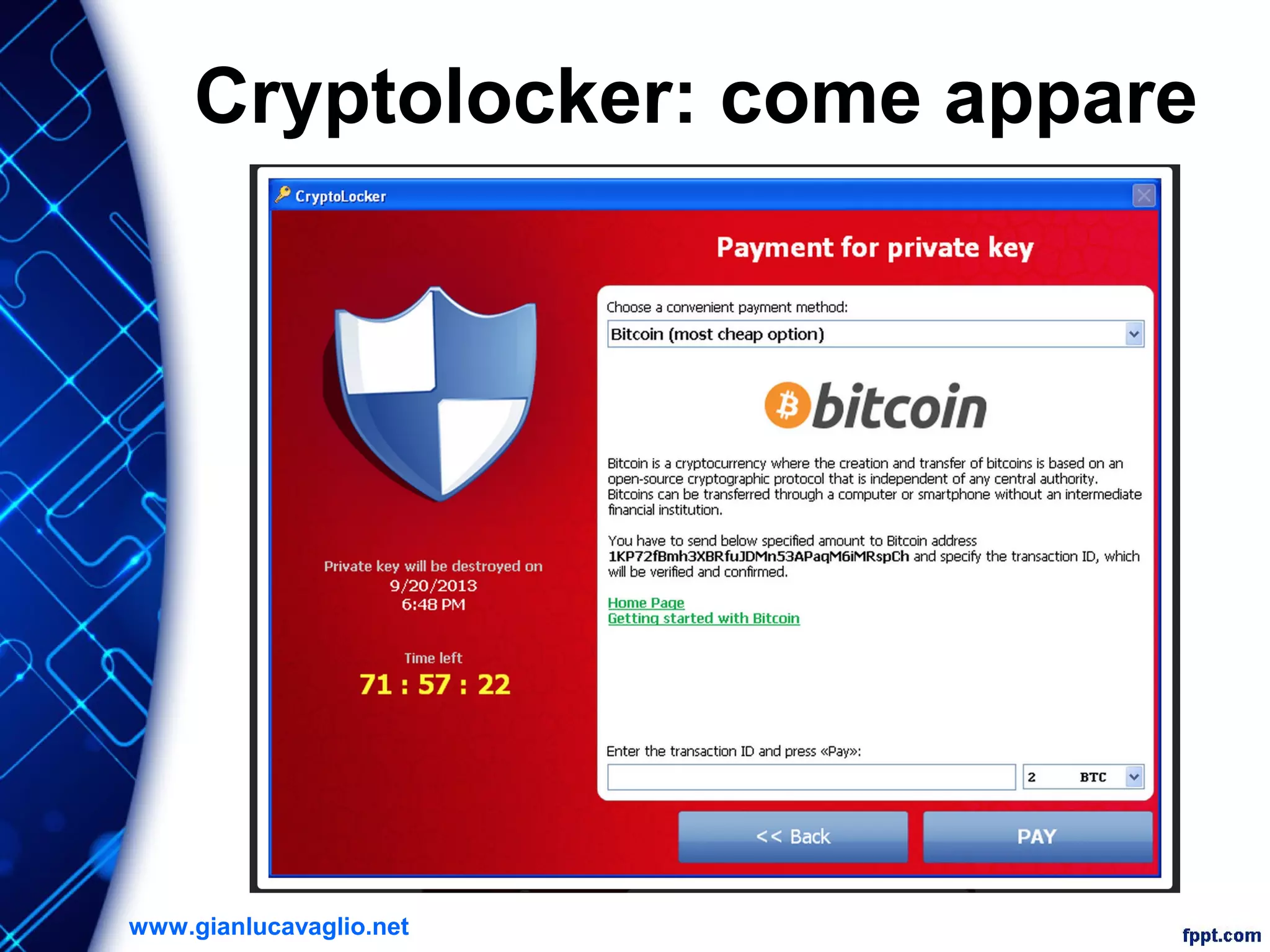 Difendersi dai cryptolocker con open source | PPT