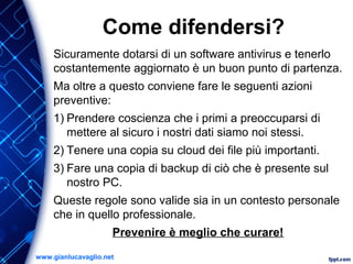 Difendersi dai cryptolocker con open source | PPT