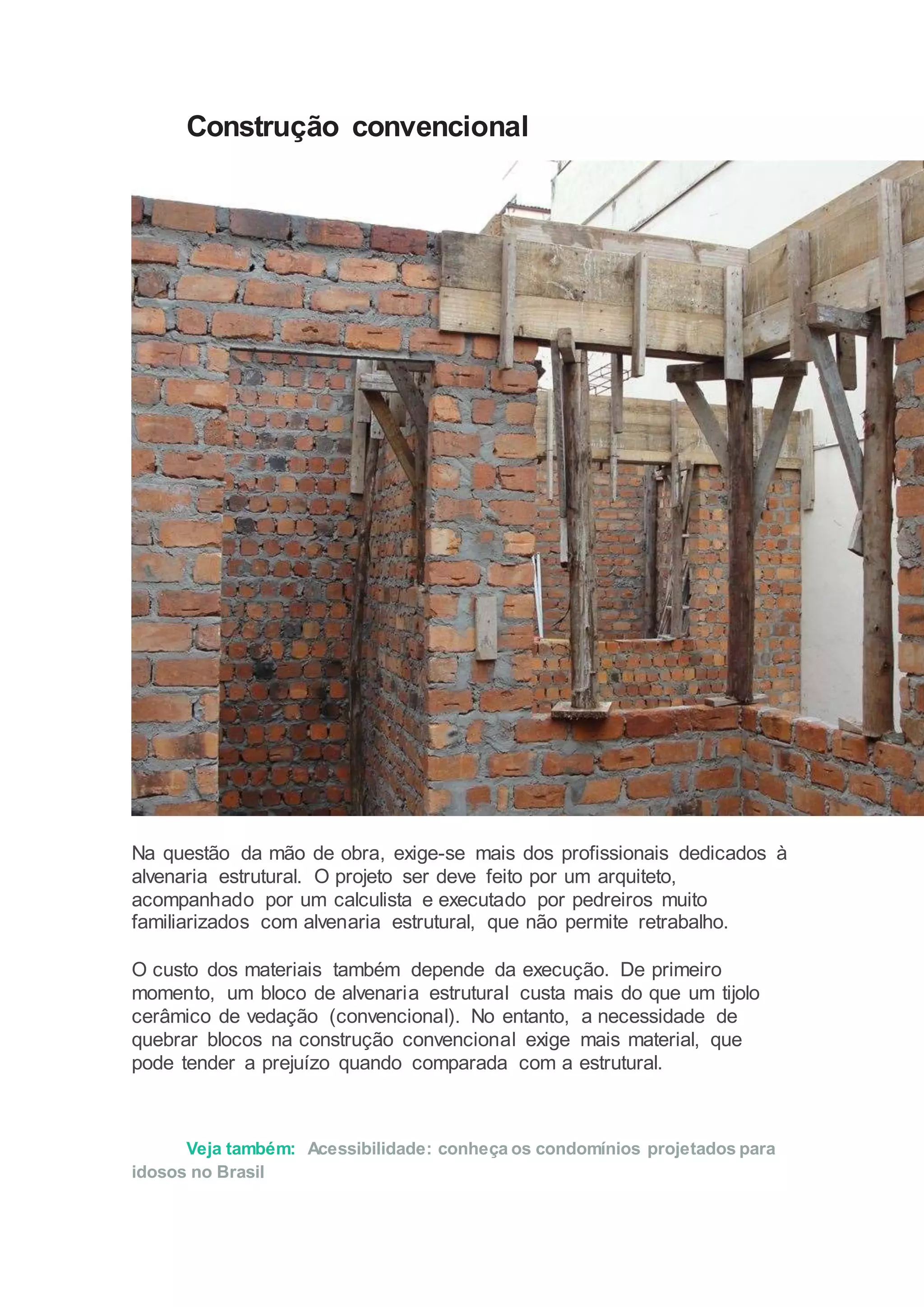 Diferença entre construção convencional e alvenaria estrutural | DOCX